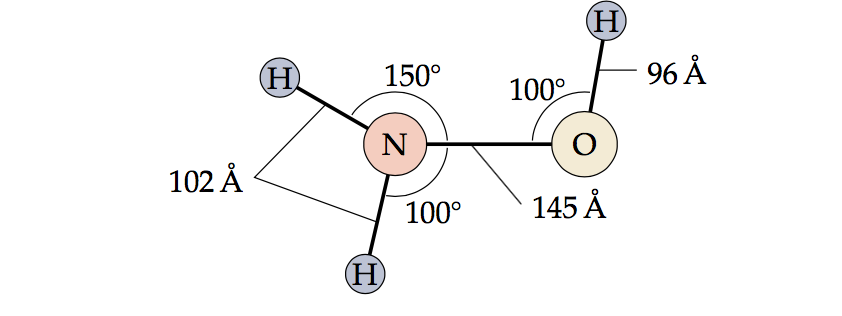 Solved The figure below shows the NH2OH molecule and the | Chegg.com