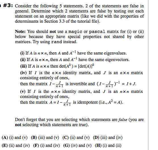 Solved #3: Consider the following 5 statements. 2 of the | Chegg.com