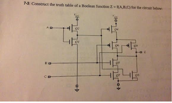 Solved CMOS Truth Table Please find the truth table for | Chegg.com
