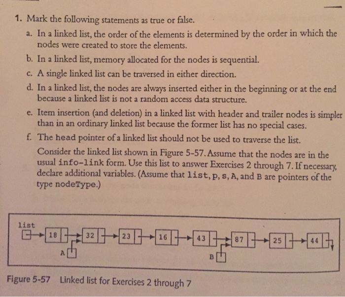 Solved Mark the following statements as true or false. In a | Chegg.com
