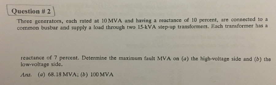 Solved Three generators, each rated at 10 MVA and having a | Chegg.com