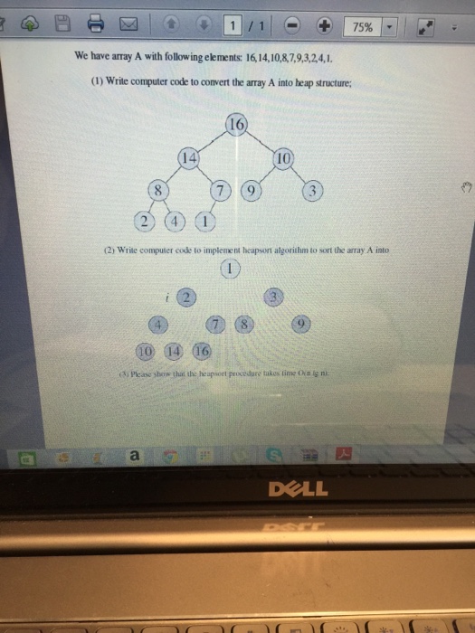 Solved 75 We Have Array A With Follow Ing Elements 5459