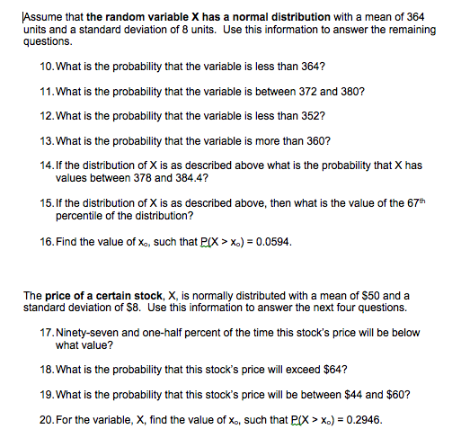 Solved Assume that the random variable X has a normal | Chegg.com