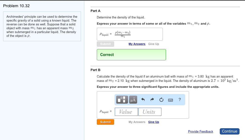 Solved Archimedes' principle can be used to determine the | Chegg.com
