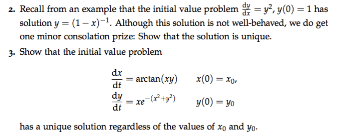 Solved 2. Recall from an example that the initial value | Chegg.com