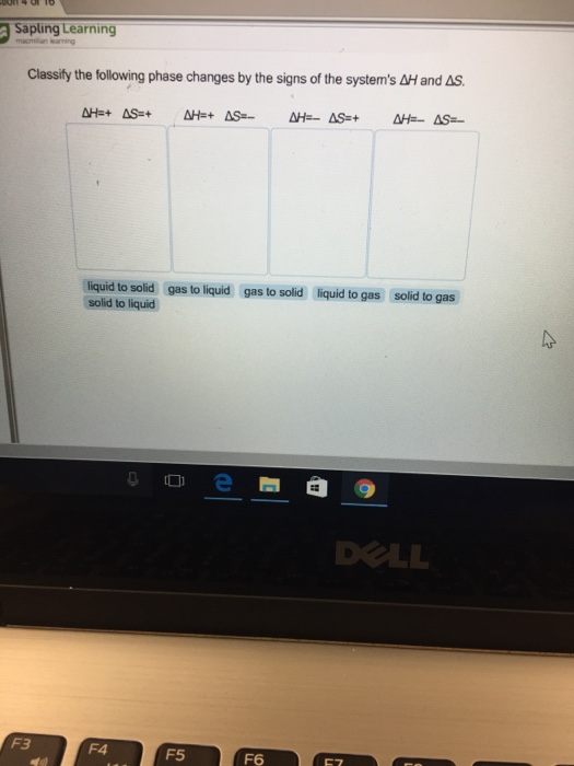 Solved Classify the following phase changes by the signs of | Chegg.com