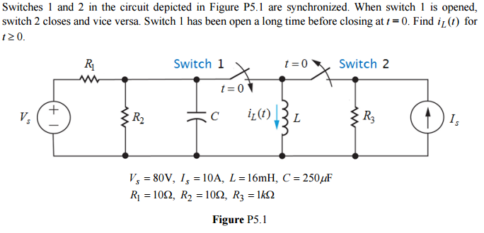 Solved Switches 1 and 2 in the circuit depicted in Figure | Chegg.com