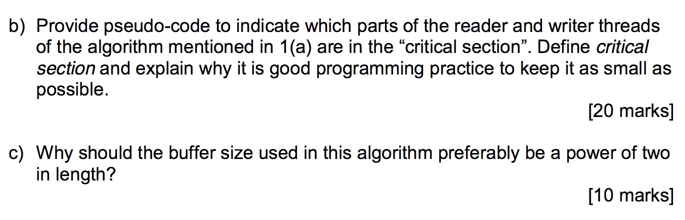 Solved Provide pseudo-code to indicate which parts of the | Chegg.com