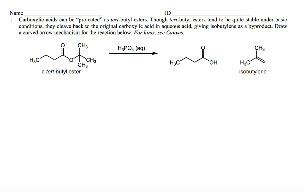 Solved ID Name, 1. Carboxylic acids can be "protected" as | Chegg.com