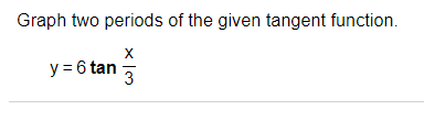 Solved Graph two periods of the given tangent function. y 6 | Chegg.com