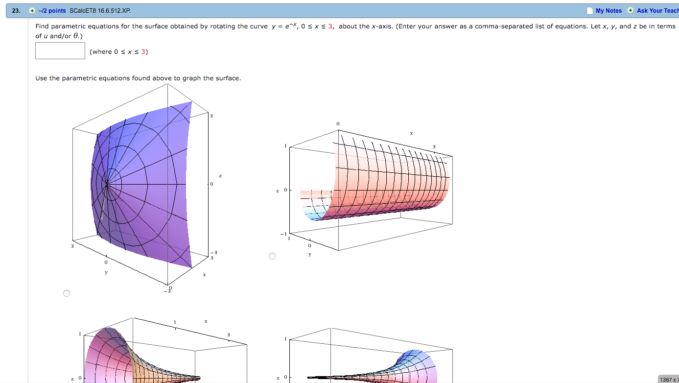 Solved Find parametric equations for the surface obtained by | Chegg.com