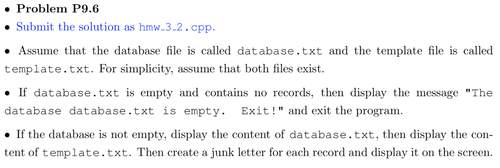 Solved Exercise P9.6. Junk mail. Write a program that reads | Chegg.com