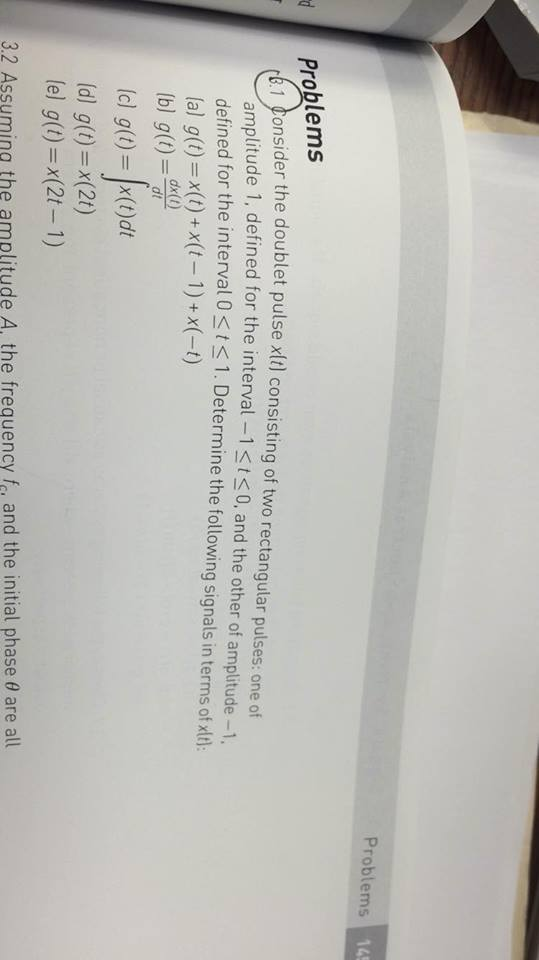 Solved Consider the doublet pulse x(t) consisting of two | Chegg.com