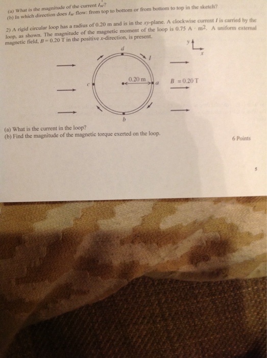 Solved a rigid circular loop has a radius of 2.0 m and is in | Chegg.com