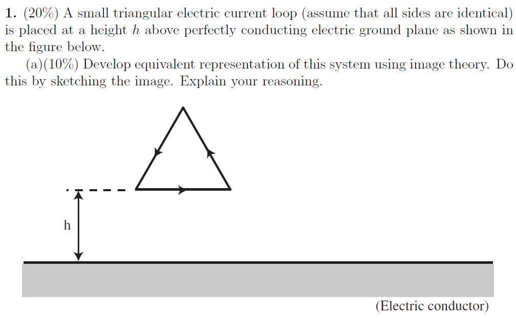 Solved 1, (20%) A small triangular electric current loop | Chegg.com