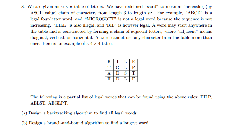 ASCII value) chain of characters from length 3 to | Chegg.com