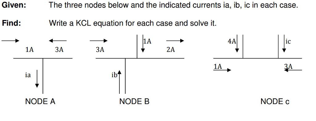 Solved The three nodes below and the indicated currents ia, | Chegg.com