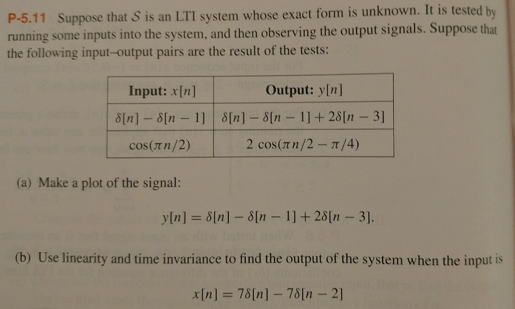 Solved Suppose that S is an LTI system whose exact form is | Chegg.com