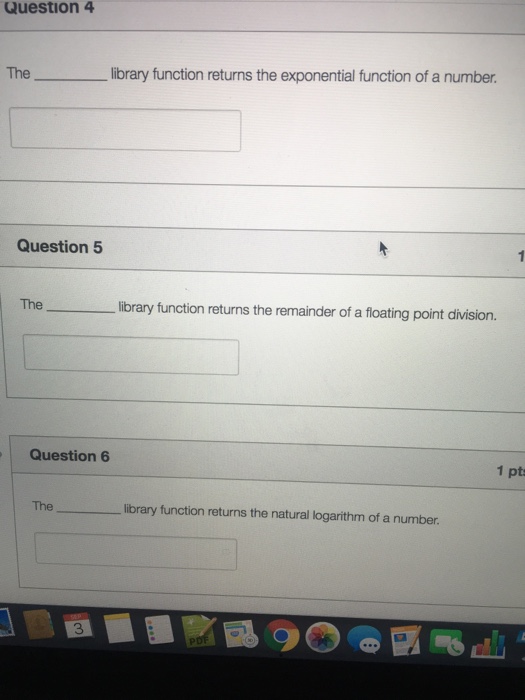 Solved Question1 The library function returns the cosine of | Chegg.com