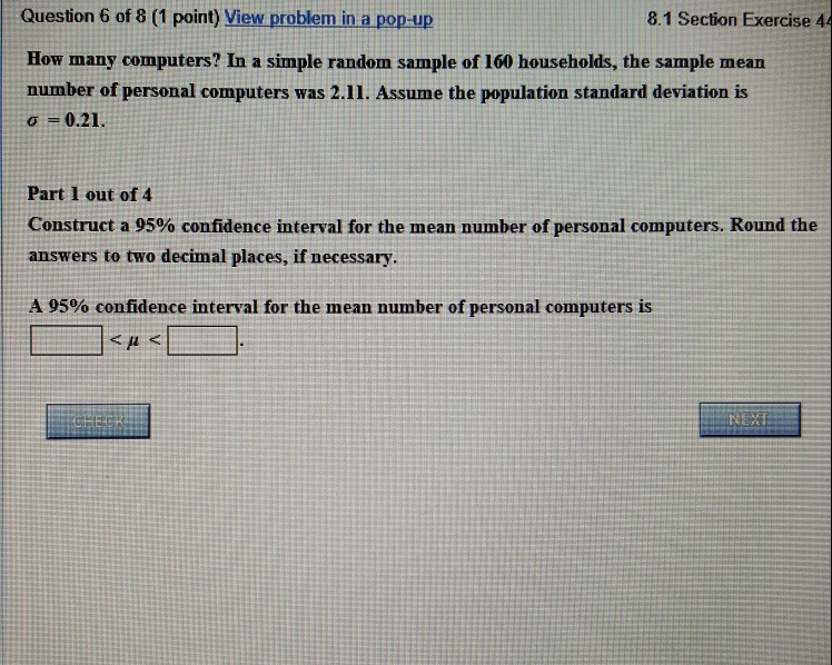 Solved Question 6 of 8 (1 point) View problem in a pop-up | Chegg.com