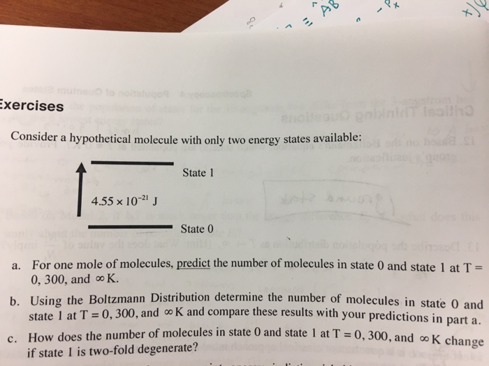 Solved Consider a hypothetical molecule with only two energy | Chegg.com