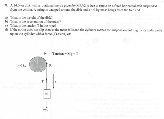 Solved A 14.0-kg disk with a rotational inertia given by | Chegg.com