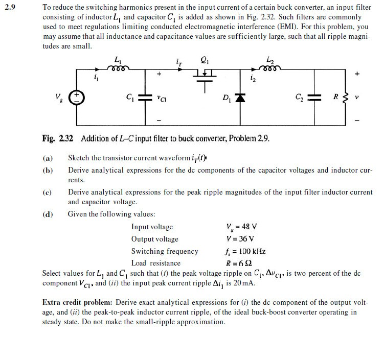 To reduce the switching harmonics present in the | Chegg.com