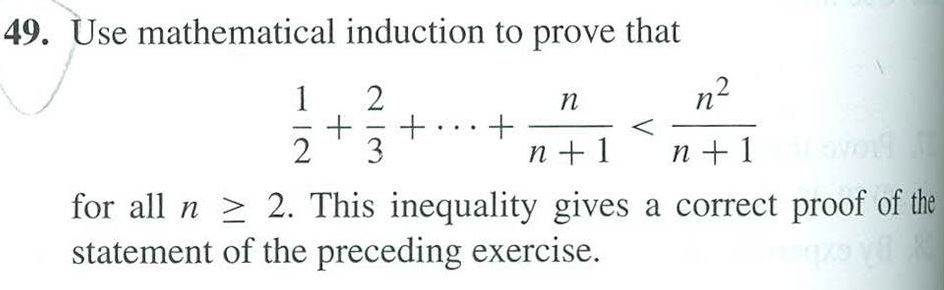 Solved Use mathematical induction to prove that 1/2 + 2/3 + | Chegg.com