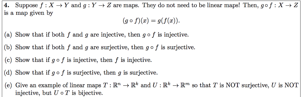 Solved 4 Suppose F X → Y And G Y → Is A Map Given By