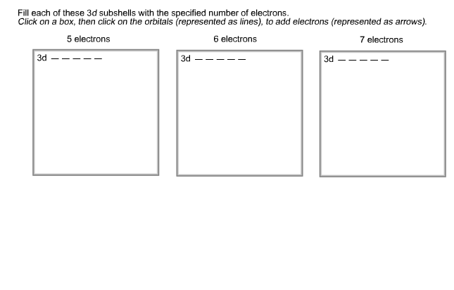 Solved Fill each of these 3d subshells with the specified | Chegg.com