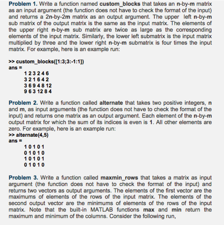 Solved Problem 1. Write a function named custom_blocks that | Chegg.com