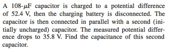 Solved pF capacitor is charged to a potential difference of | Chegg.com