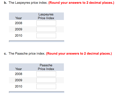 Solved Consider the following price and quantity data of | Chegg.com