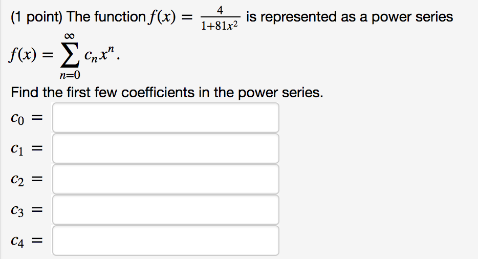 Solved (1 point) The functionf(x) - f(x) = y, cnx" Find the | Chegg.com