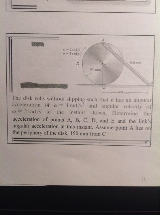 Solved The disk rolls without slipping such that it has an | Chegg.com