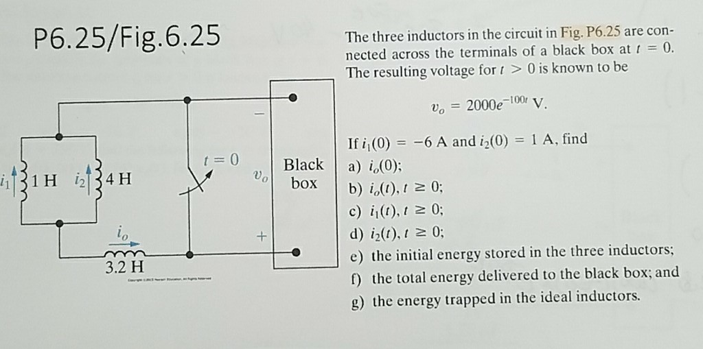 Solved The three inductors in the circuit in Fig. P6.25 are | Chegg.com