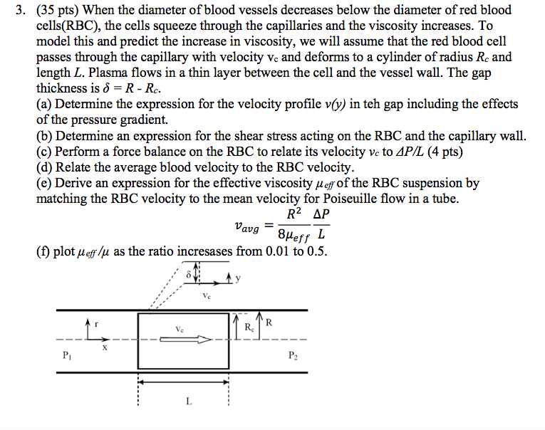 Solved (35 pts) When the diameter of blood vessels decreases | Chegg.com