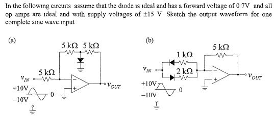 Solved In the following circuits assume that the diode >>s | Chegg.com