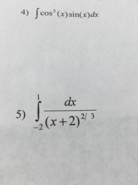 Solved Evaluate the following integrals Integral cos^3 | Chegg.com