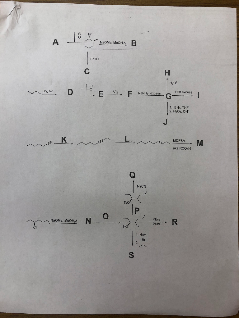 Solved NaDMe, MeOH,A EtoH H3O HBr excess 1. BH3. THF 2. | Chegg.com