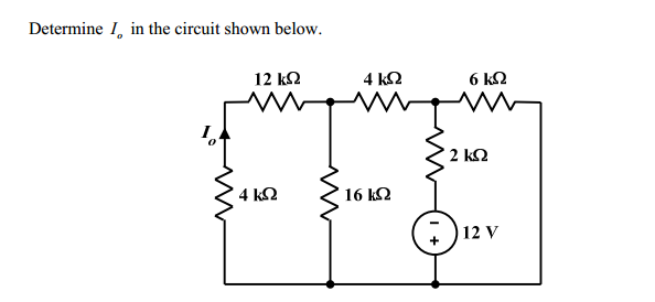 Solved Determine I0 in the circuit shown below. | Chegg.com