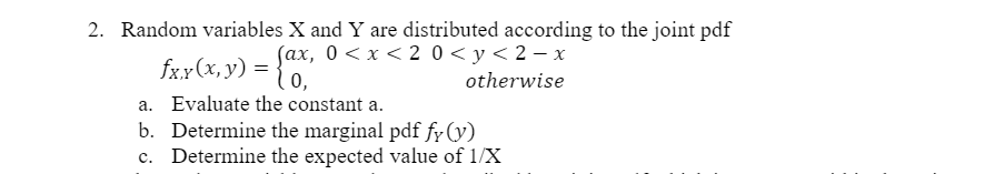 Solved Random variables X and Y are distributed according to | Chegg.com