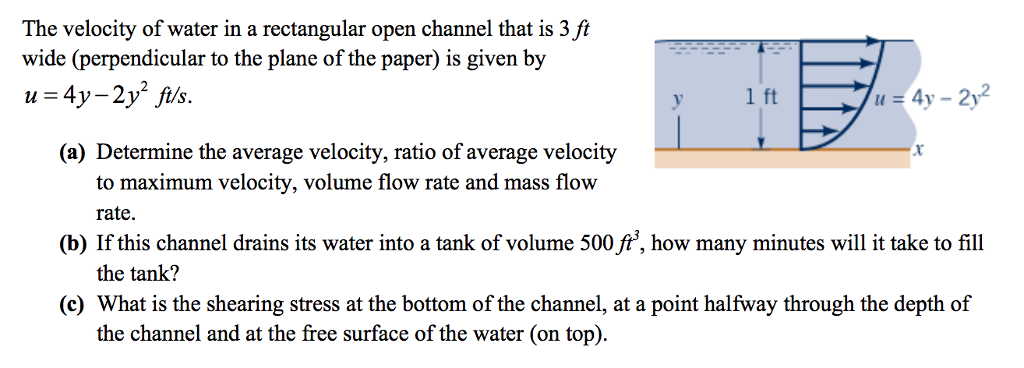 Solved The velocity of water in a rectangular open channel | Chegg.com
