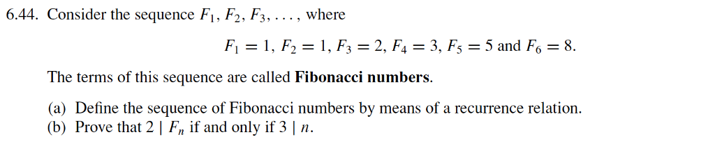 Solved 64. Consider the sequence F... 6.44. Consider the | Chegg.com