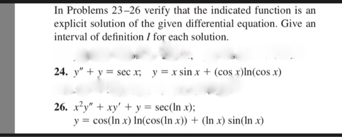 Solved Verify that the indicated function is an explicit | Chegg.com