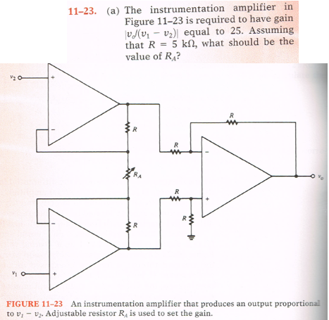 Solved 11-23. (a) The instrumentation amplifier in Figure | Chegg.com