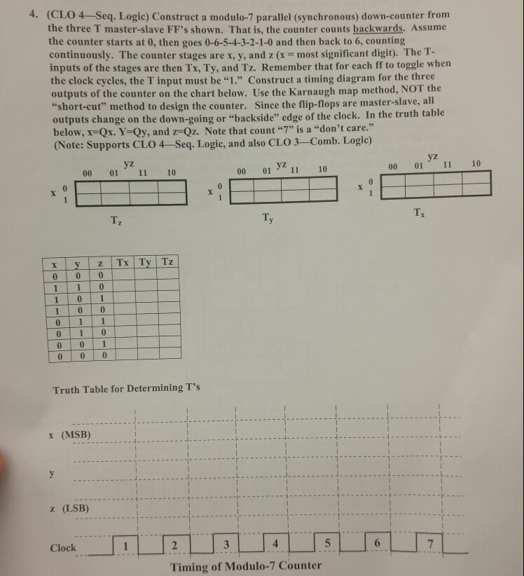 Solved 4. (C LO 4 Seg. Logie) Construct a modulo-7 parallel | Chegg.com