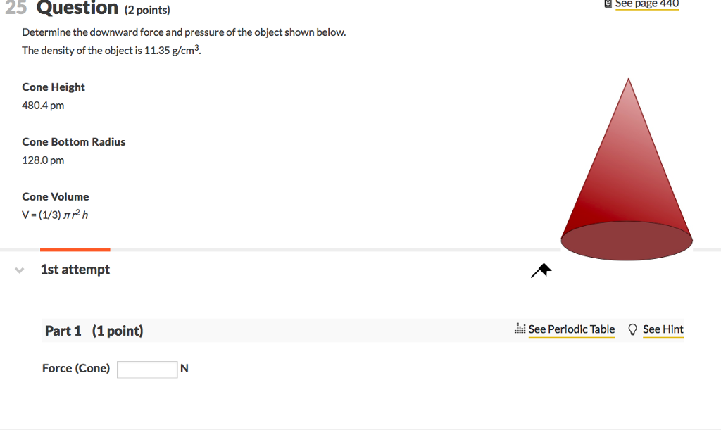 Solved 25 Question (2 points) e See page 440 Determine the | Chegg.com