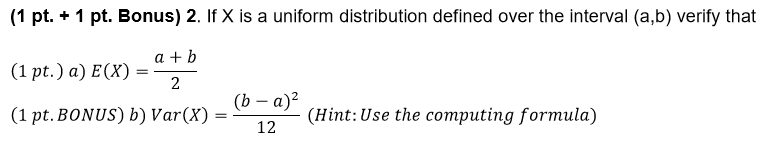 Solved If X is a uniform distribution defined over the | Chegg.com