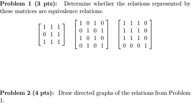 Solved Determine whether the relations represented by these | Chegg.com Solved Determine whether the relations represented by these | Chegg.com